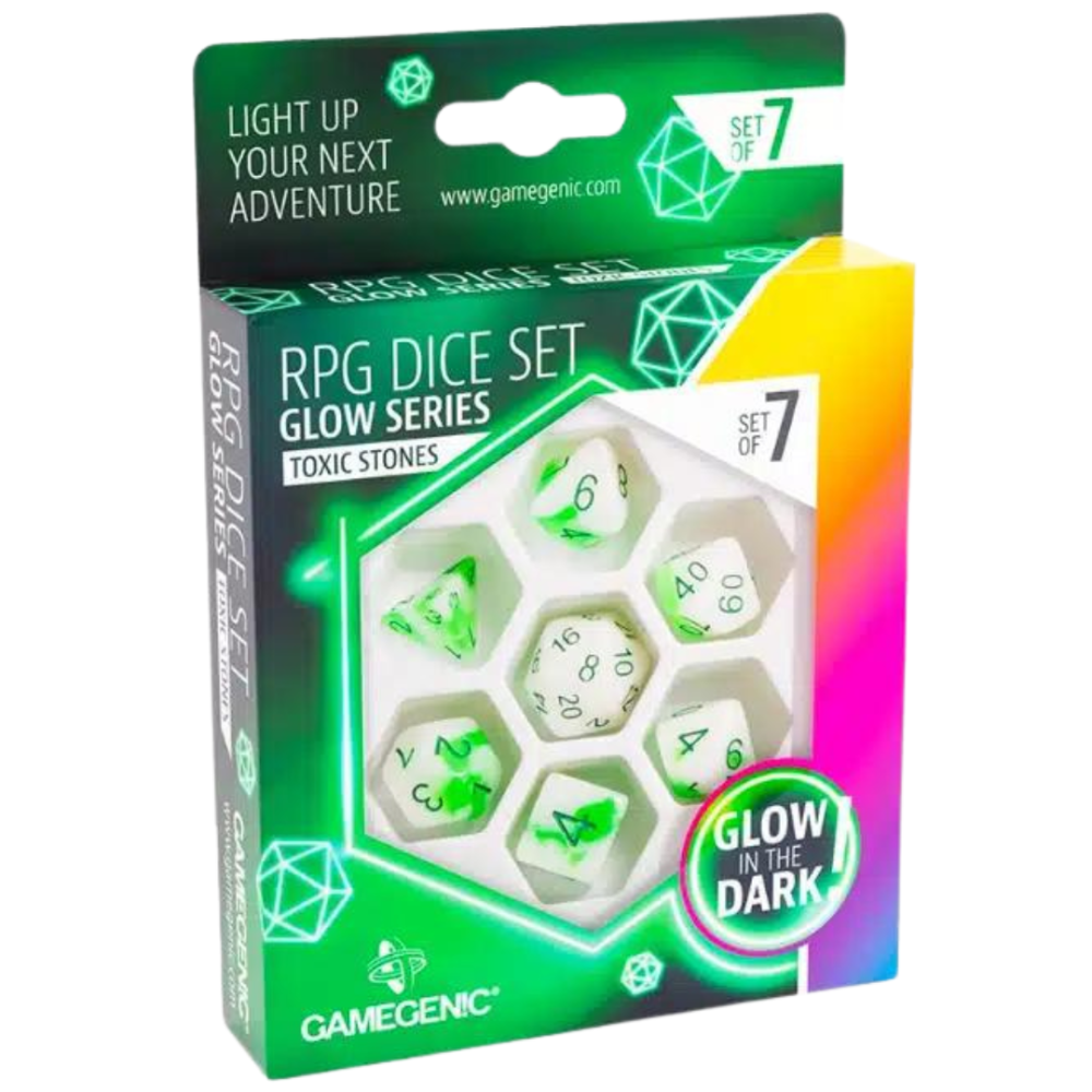GG: Set Daddos Glow Series Toxic Stones RPG Dice Set (7 pcs)